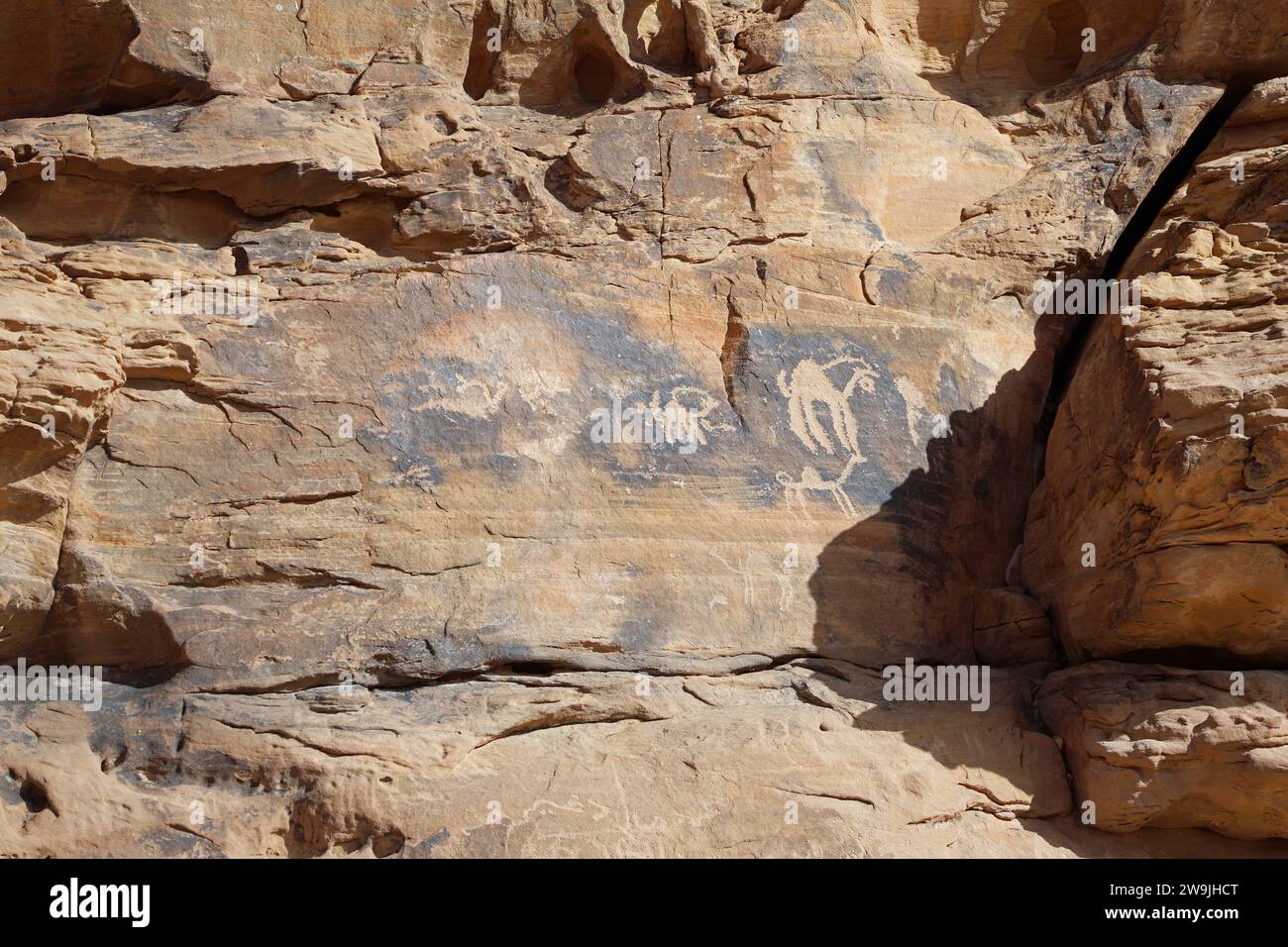 Petroglyphs at Jubbah in the Hail Province of Saudi Arabia Stock Photo ...
