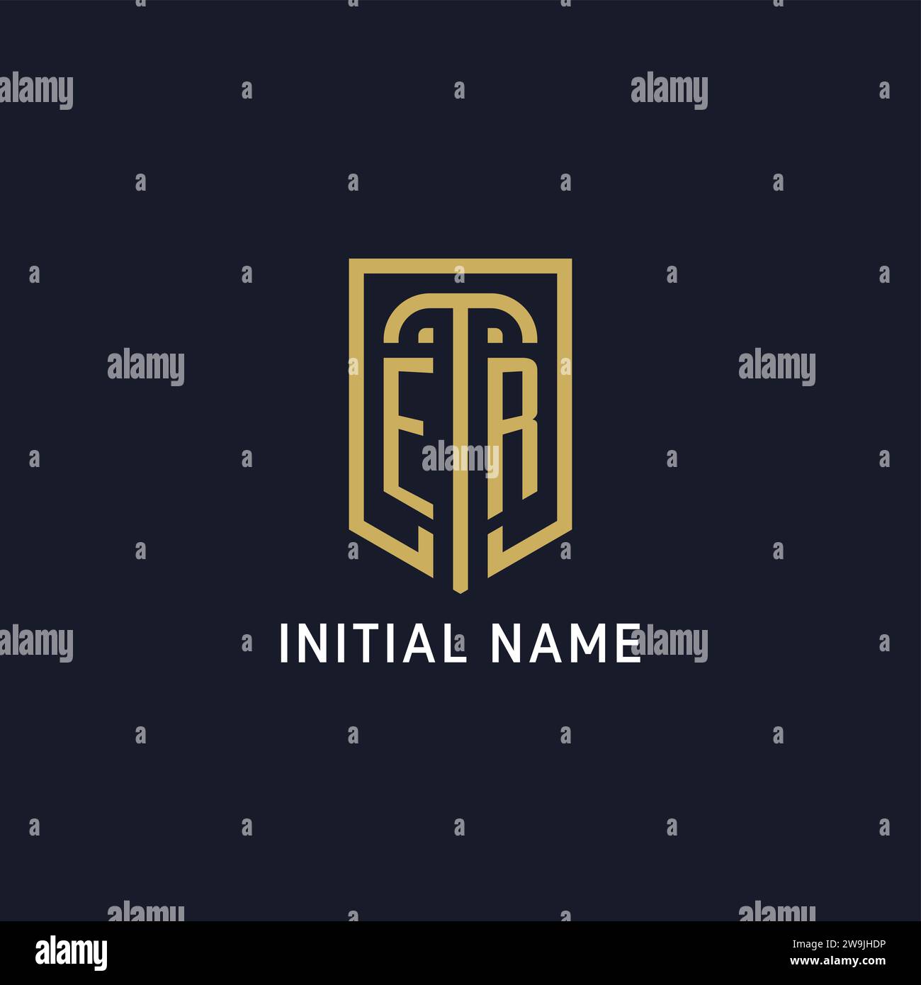 Initial ER shield logo luxury style, Creative company logo design ...