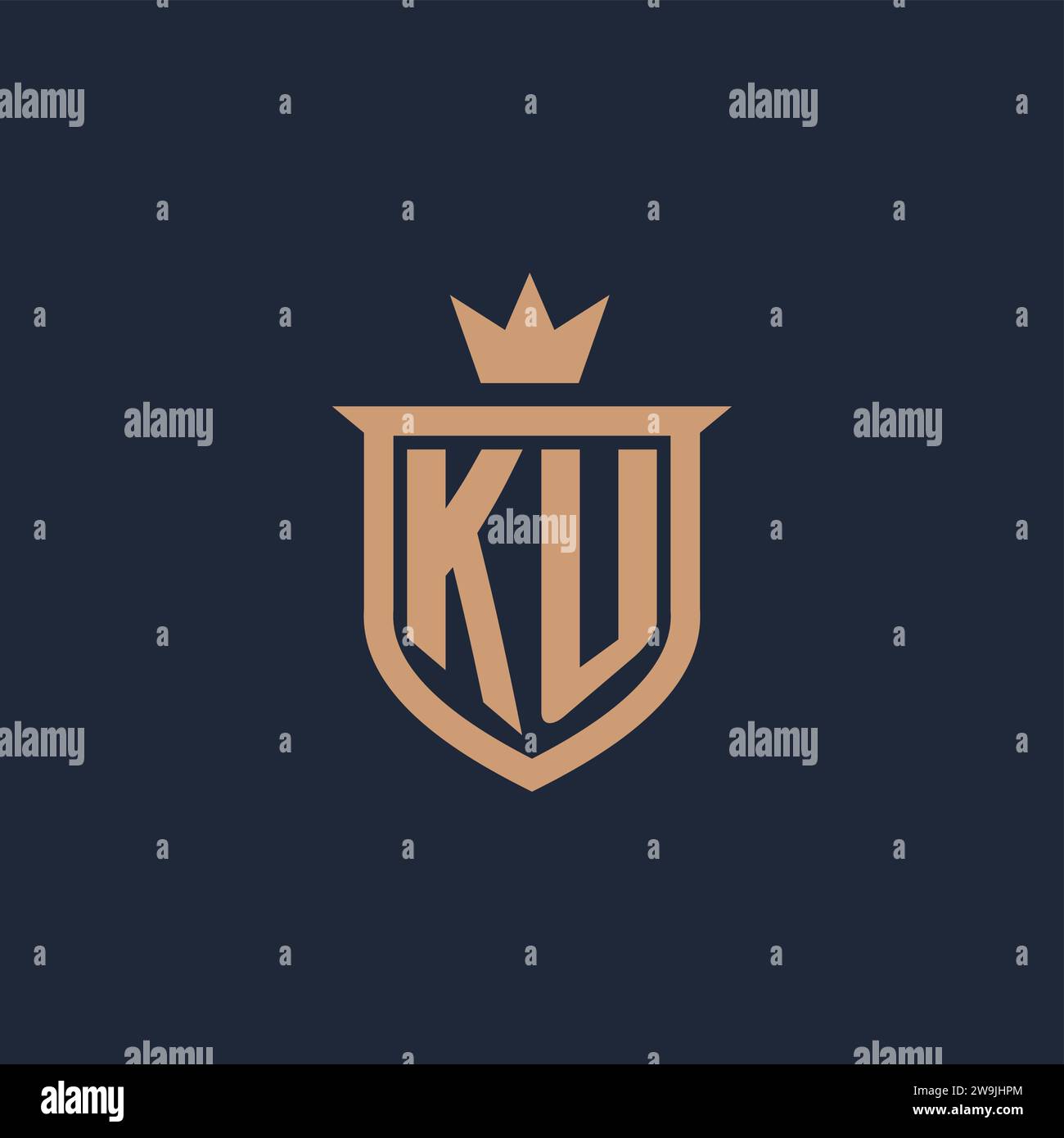 KU monogram initial logo with shield and crown style design ideas Stock Vector Image & Art - Alamy