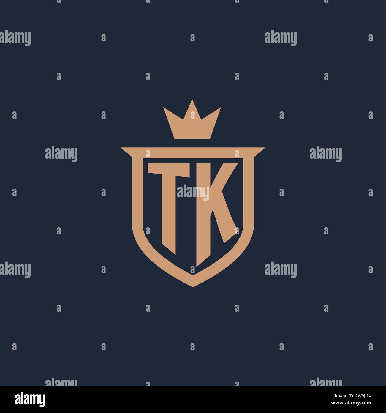 TK monogram initial logo with shield and crown style design ideas Stock Vector Image & Art - Alamy