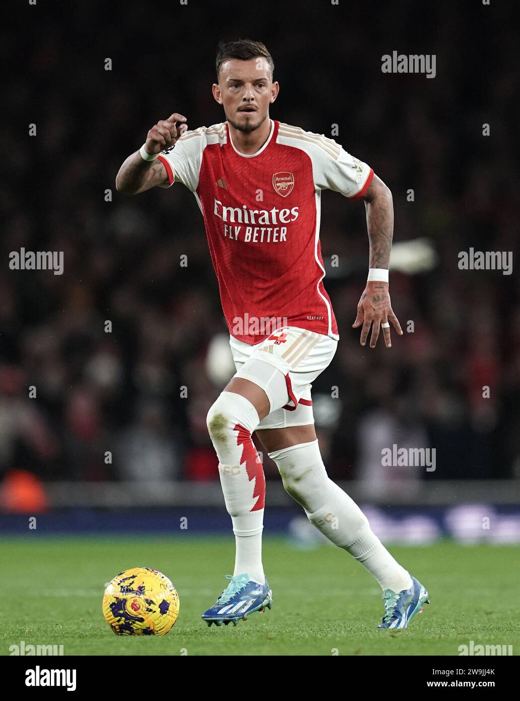 Arsenal's Ben White during the Premier League match at the Emirates ...