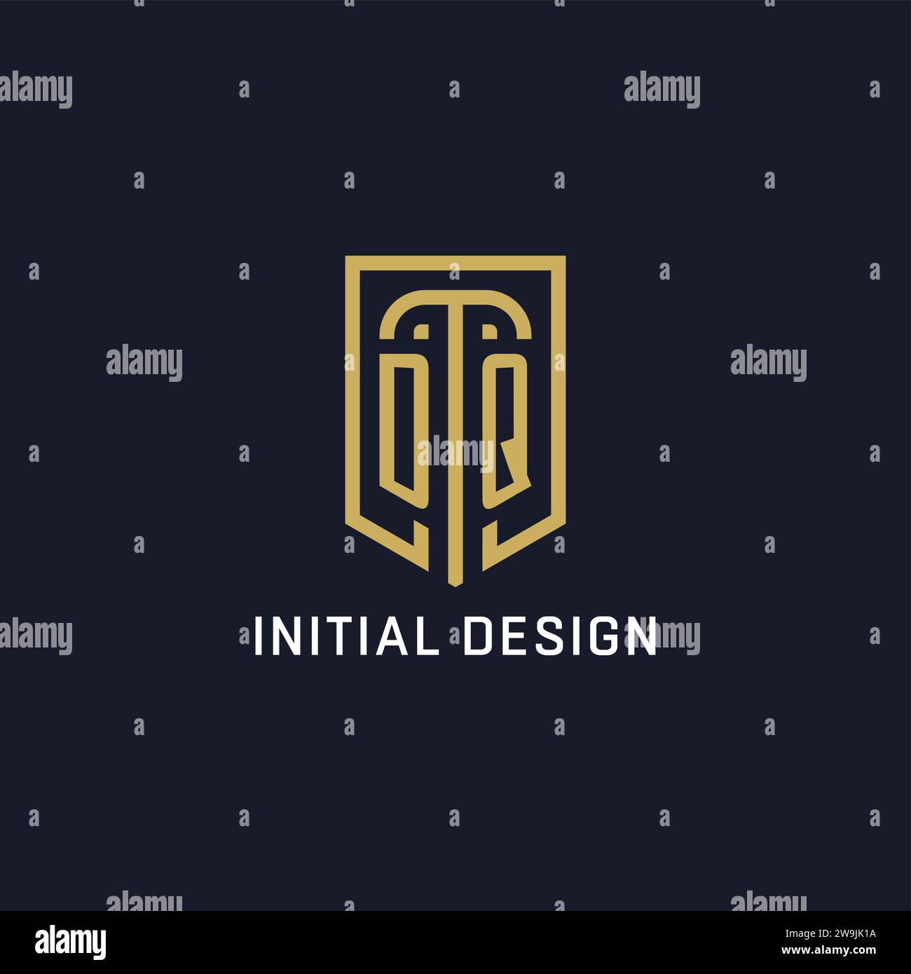 Initial DQ shield logo luxury style, Creative company logo design ...