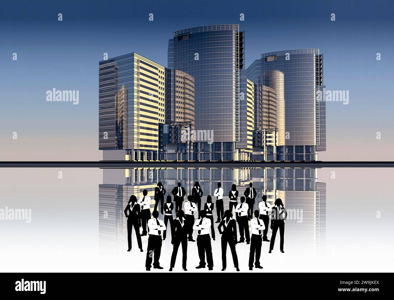 Symbol image, high-rise buildings, office properties, commercial ...