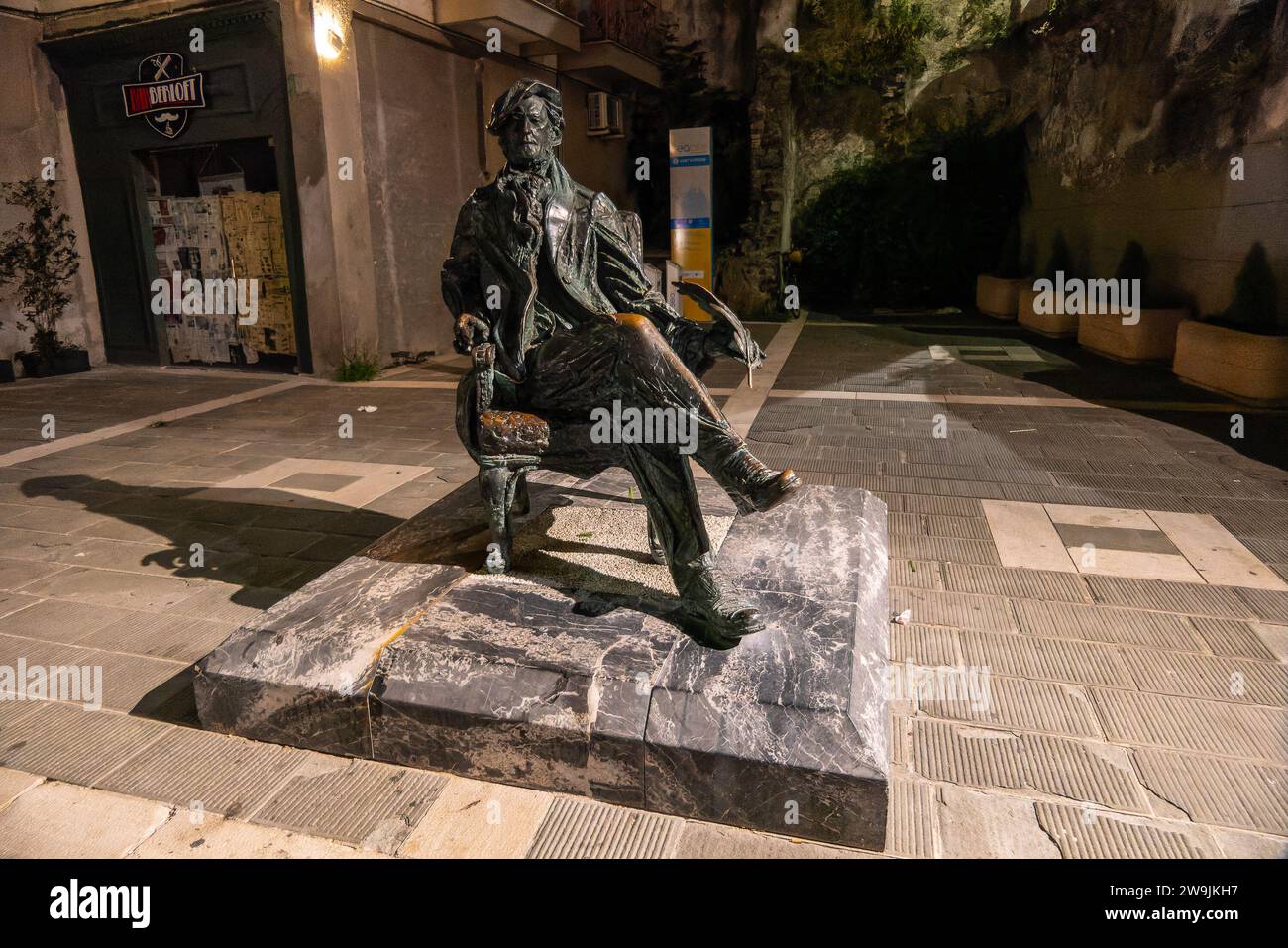 La Spezia, Italy, July 27, 2023. Statue of composer Richard Wagner at ...