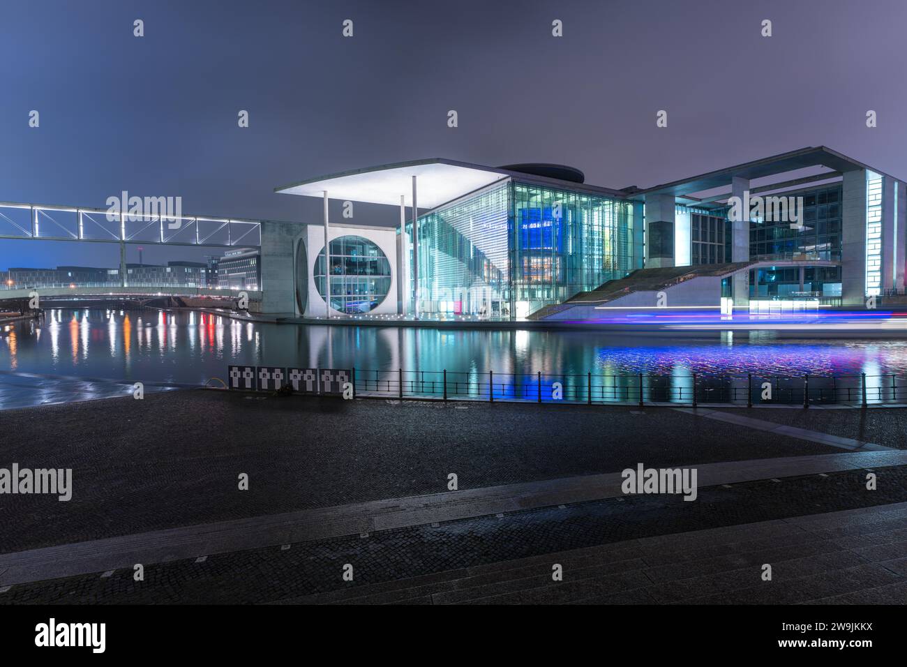 Government district with modern architecture and lighting in the ...