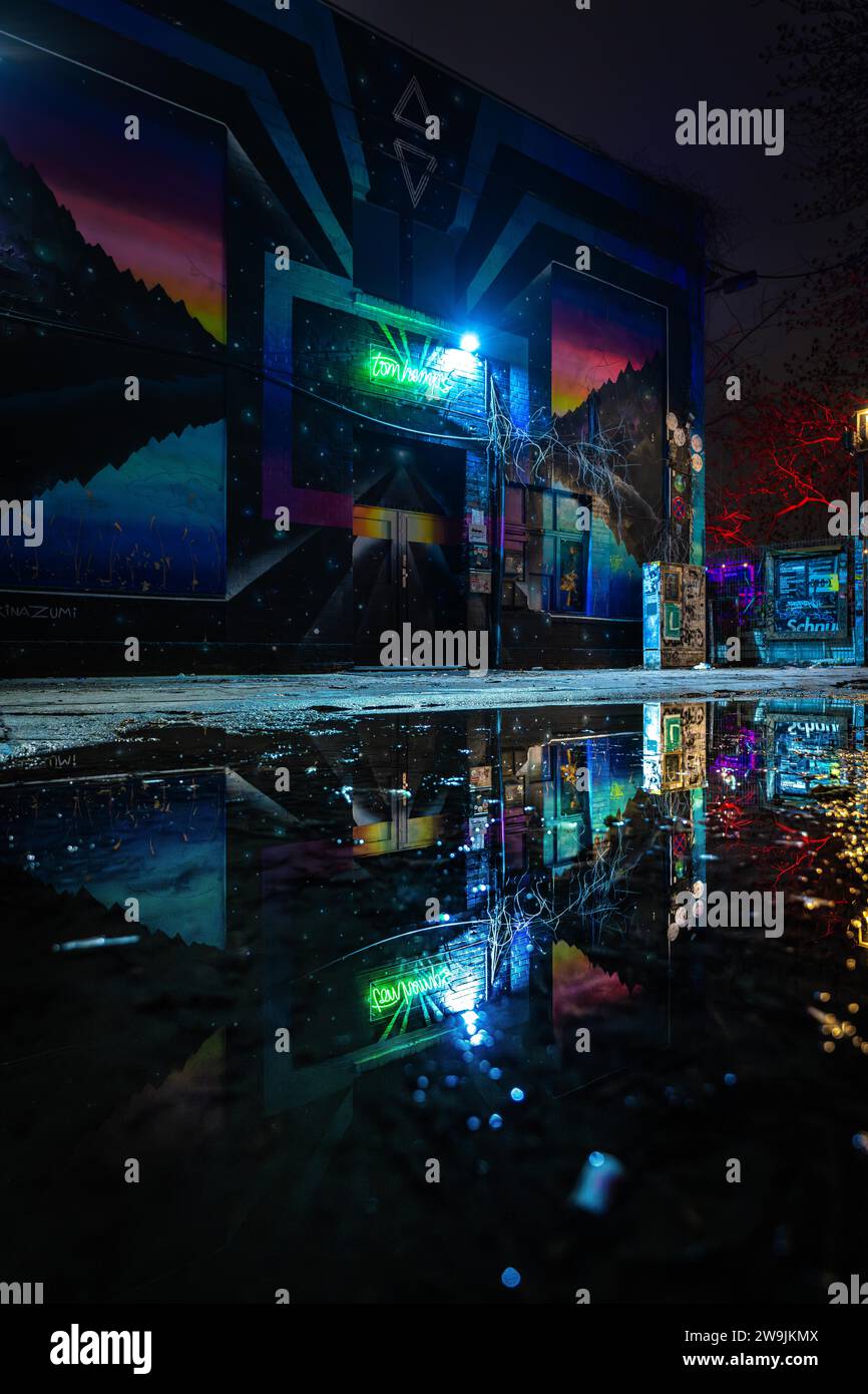 Urban neon lights reflect on hi-res stock photography and images - Alamy