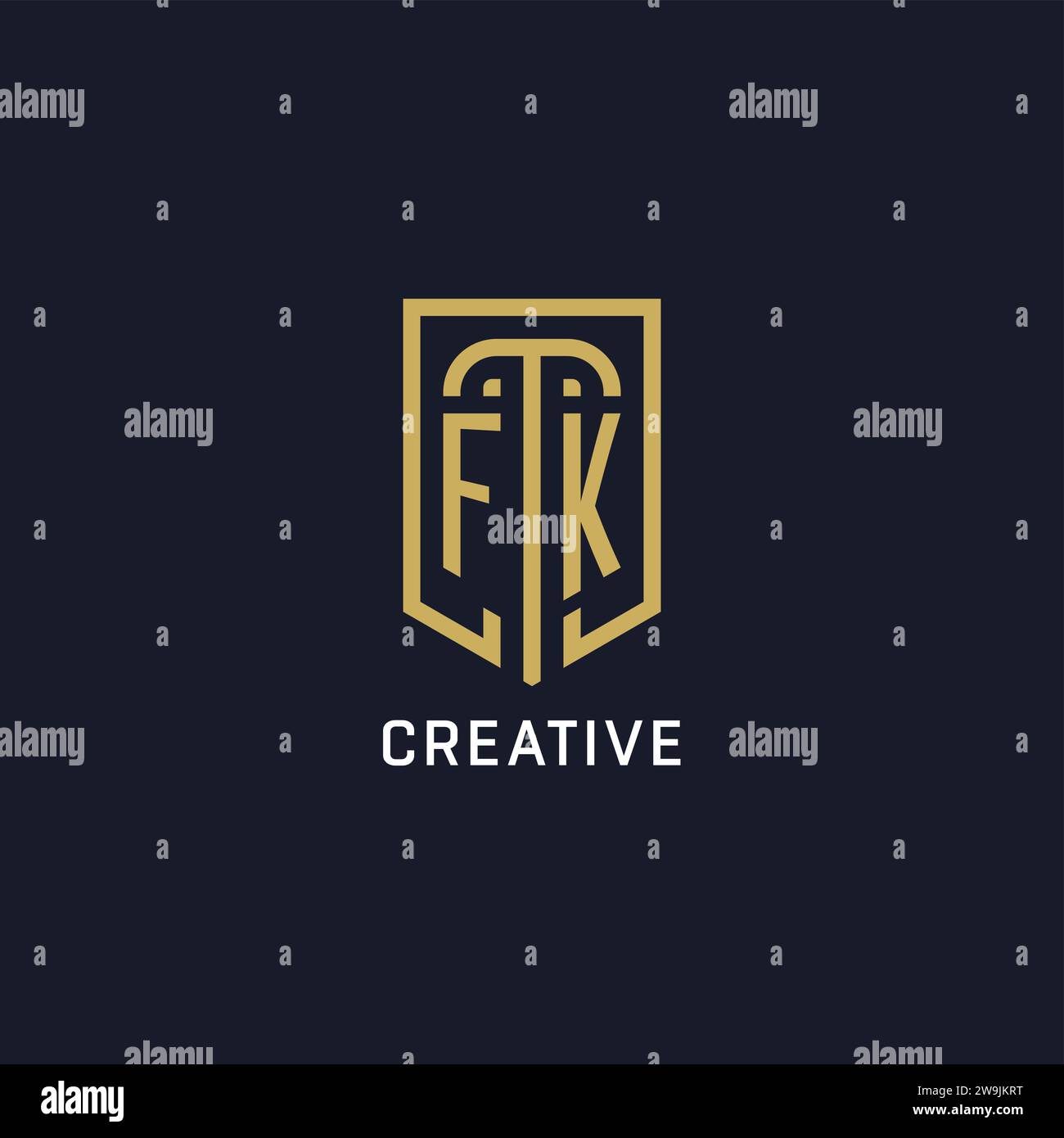 Initial FK shield logo luxury style, Creative company logo design ...