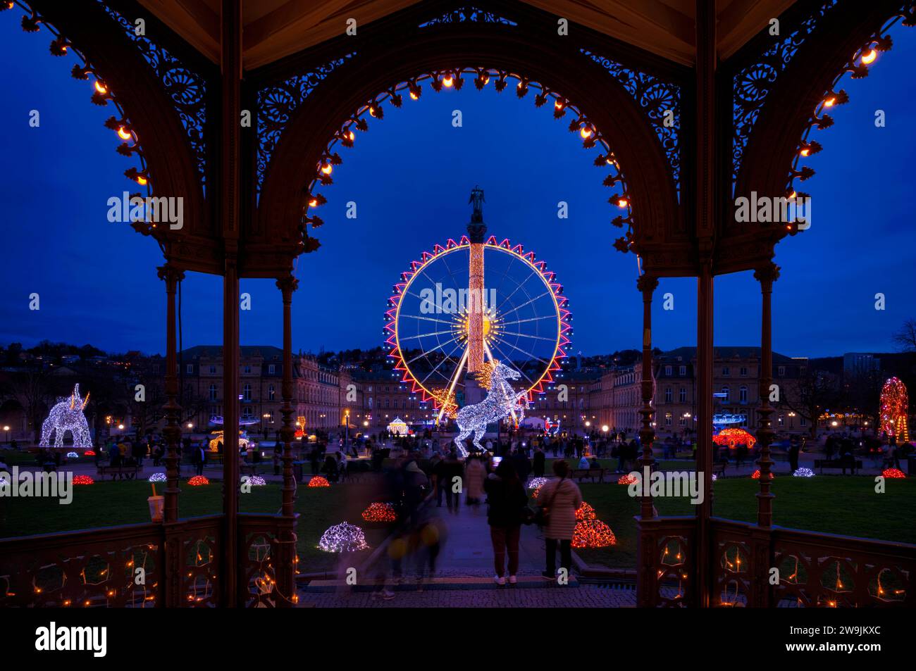 Highlights of Stuttgart, illumination, Stuttgart landmarks, Sky Lounge ...