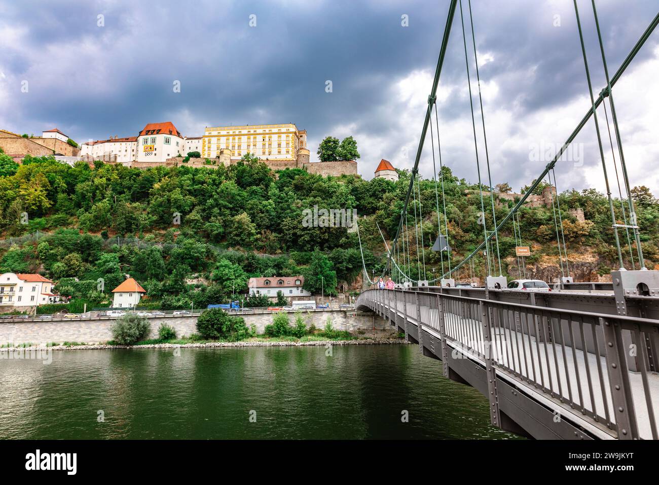 Passau, Germany - July 21, 2023: Panoramic view of Passau. Top view of ...
