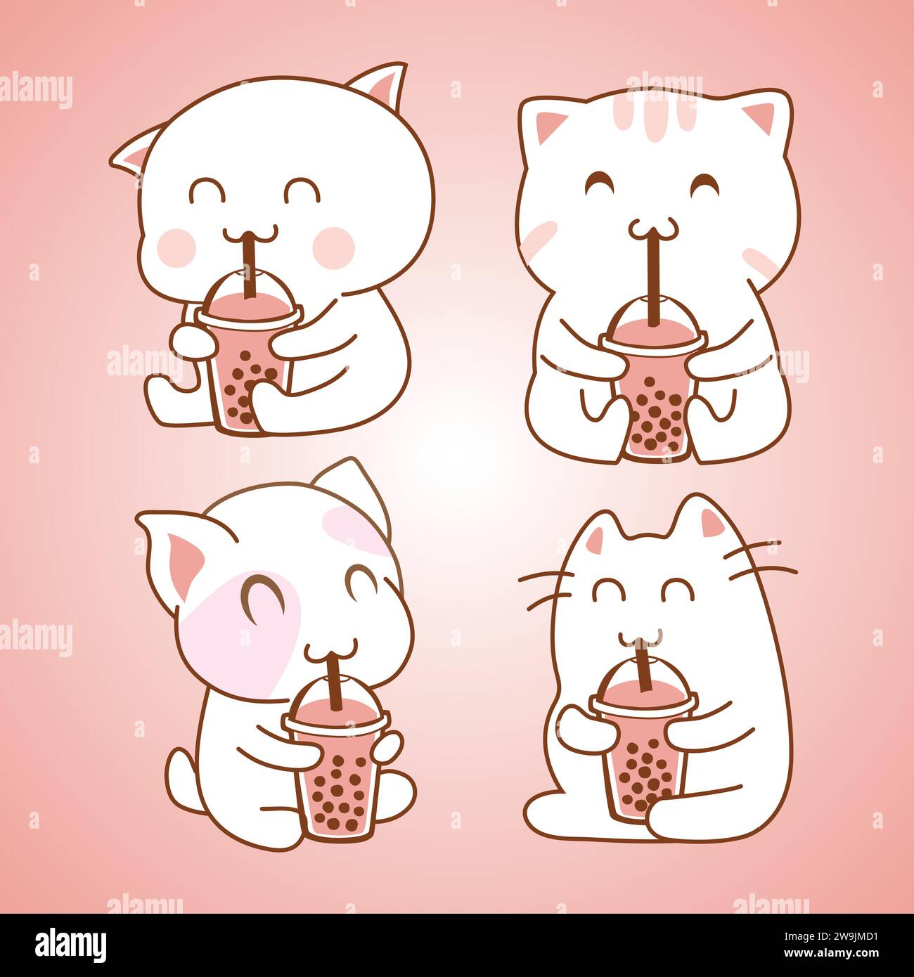 Boba Bubble Milk Mascot Kawaii Vector Design Stock Vector Image & Art ...