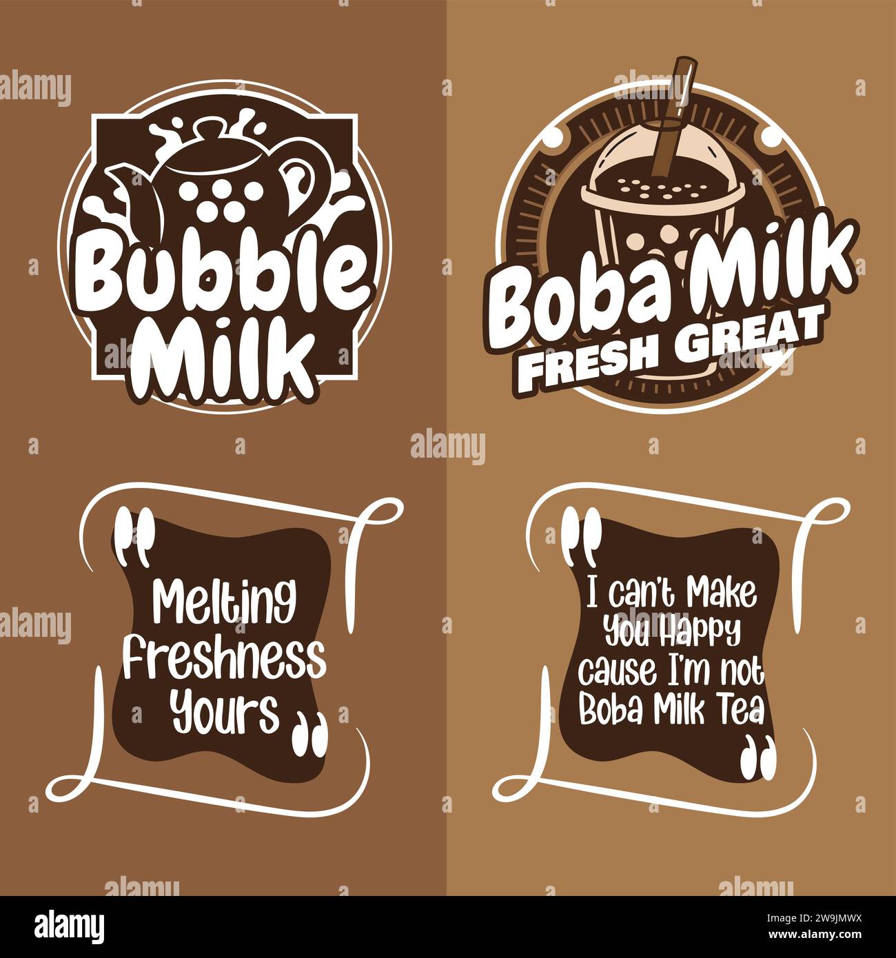 Bubble Milk Boba Logo Design Stock Vector Image & Art - Alamy