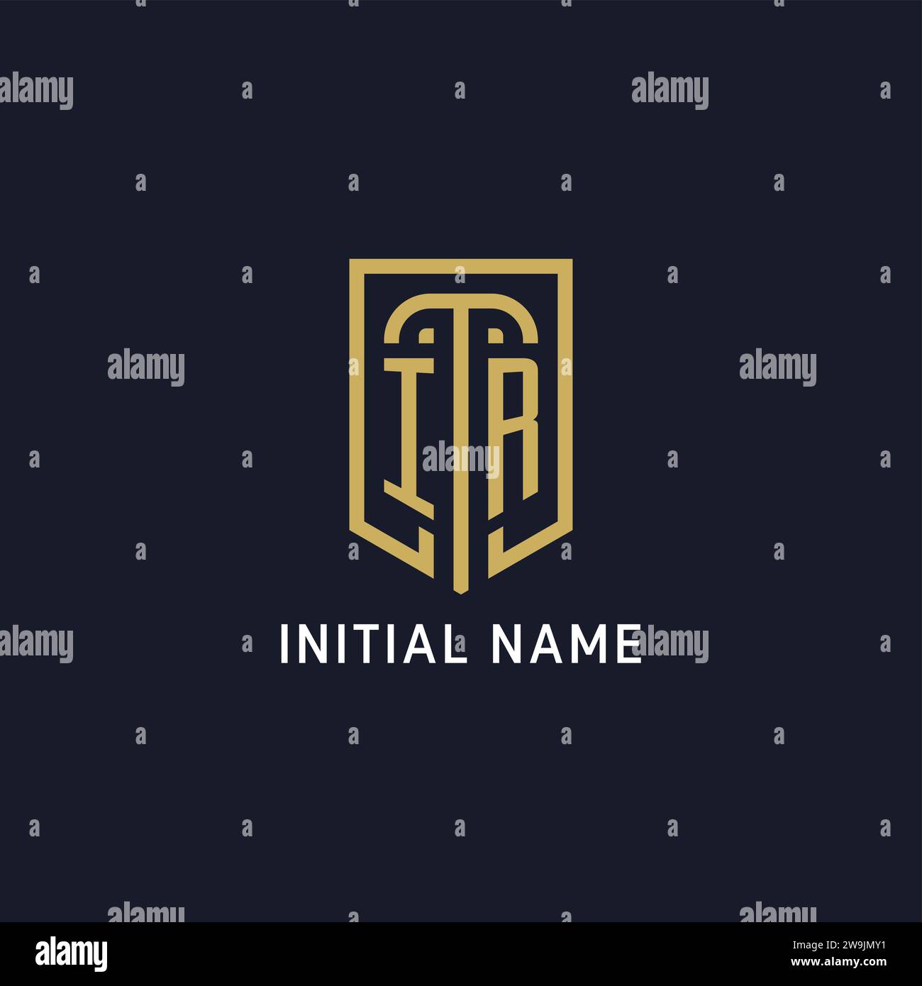 Initial IR shield logo luxury style, Creative company logo design vector graphic Stock Vector ...