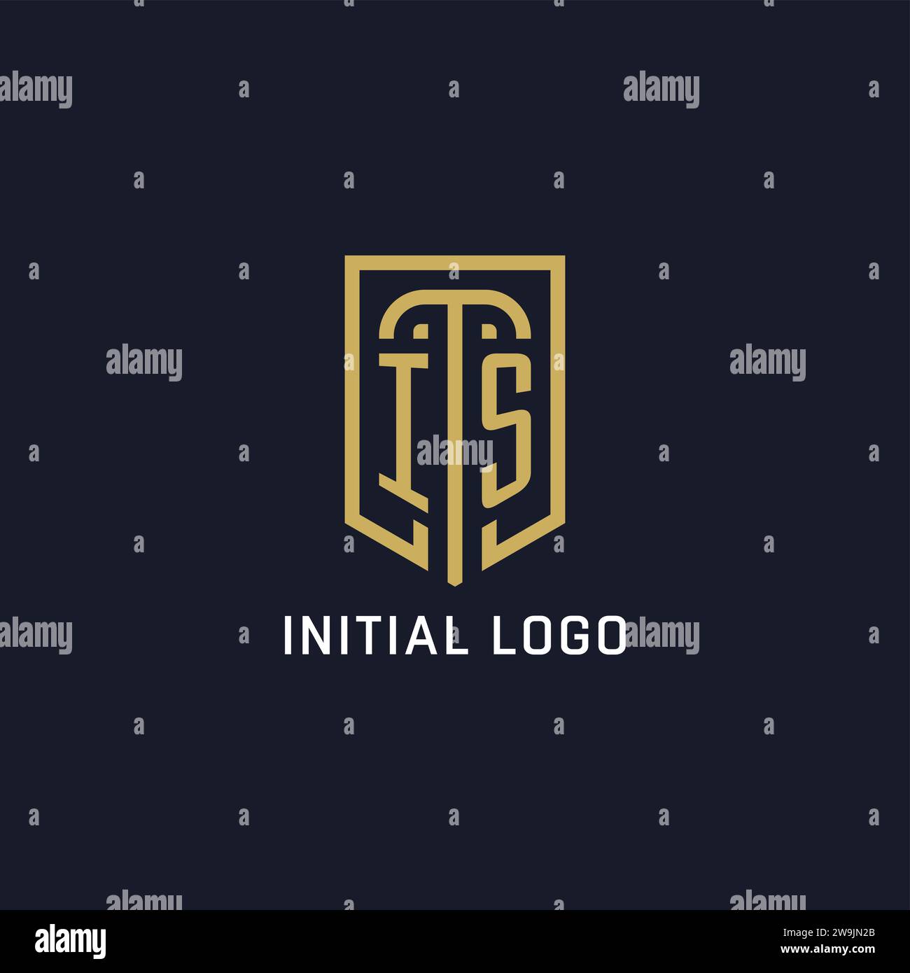 Initial IS shield logo luxury style, Creative company logo design ...