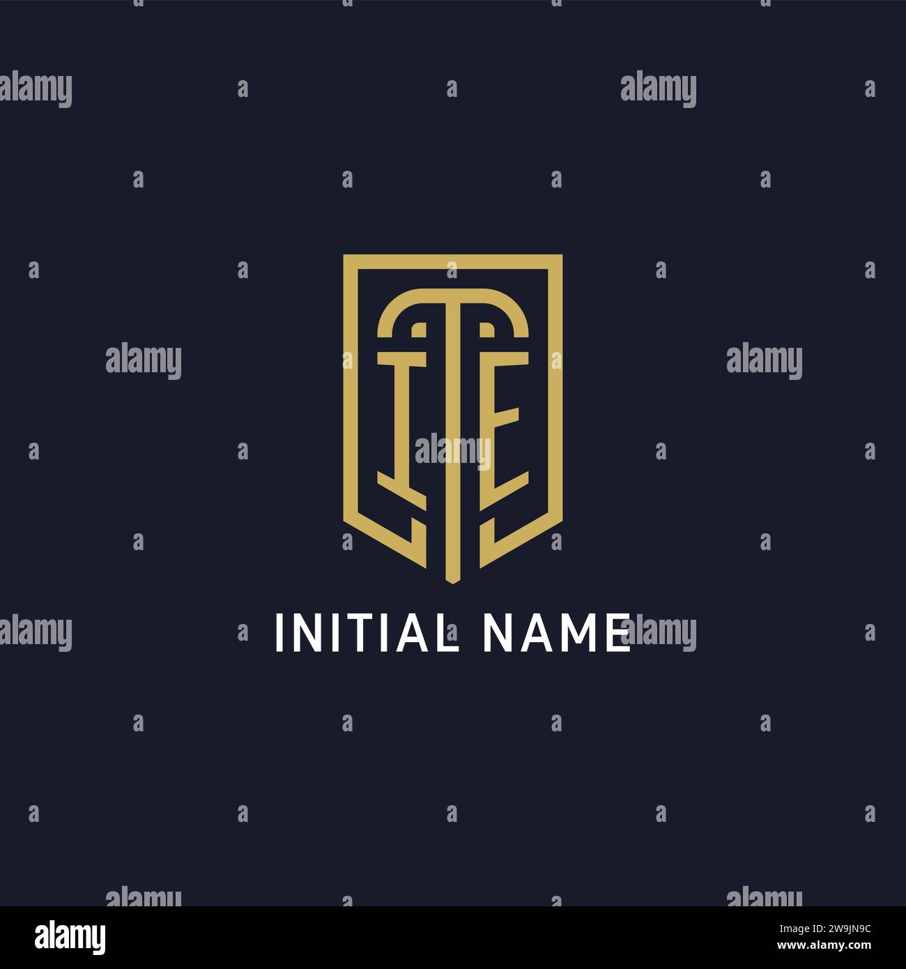 Initial IE shield logo luxury style, Creative company logo design vector graphic Stock Vector ...