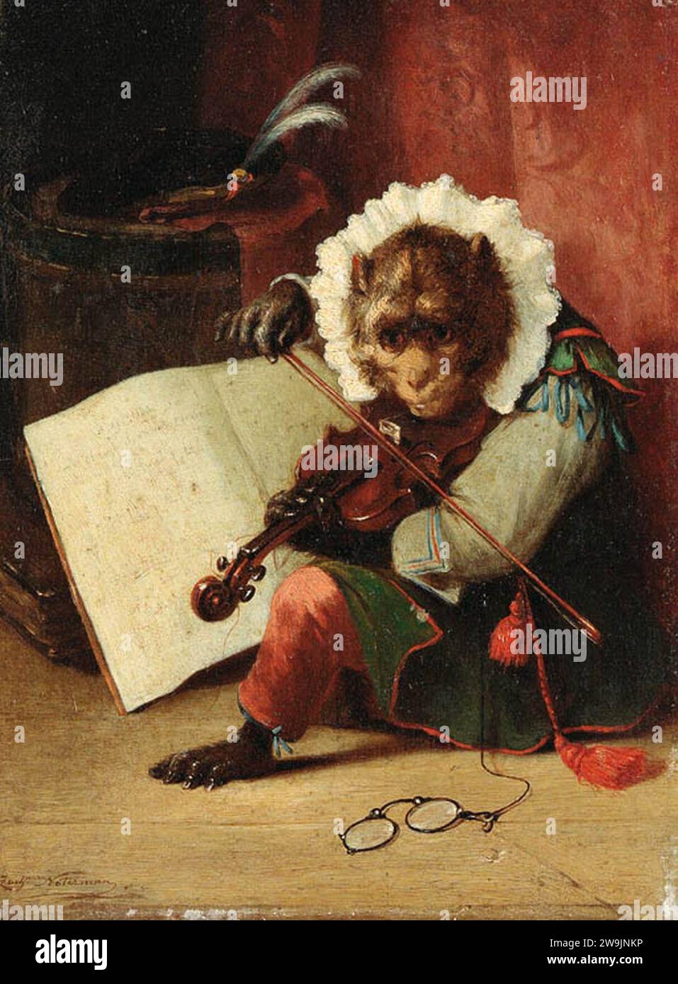 Zacharie Noterman - The monkey musician Stock Photo - Alamy