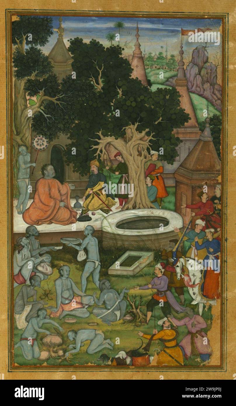 Zahir al-Din Muhammad Babur - Babur and His Warriors Visiting a Hindu ...