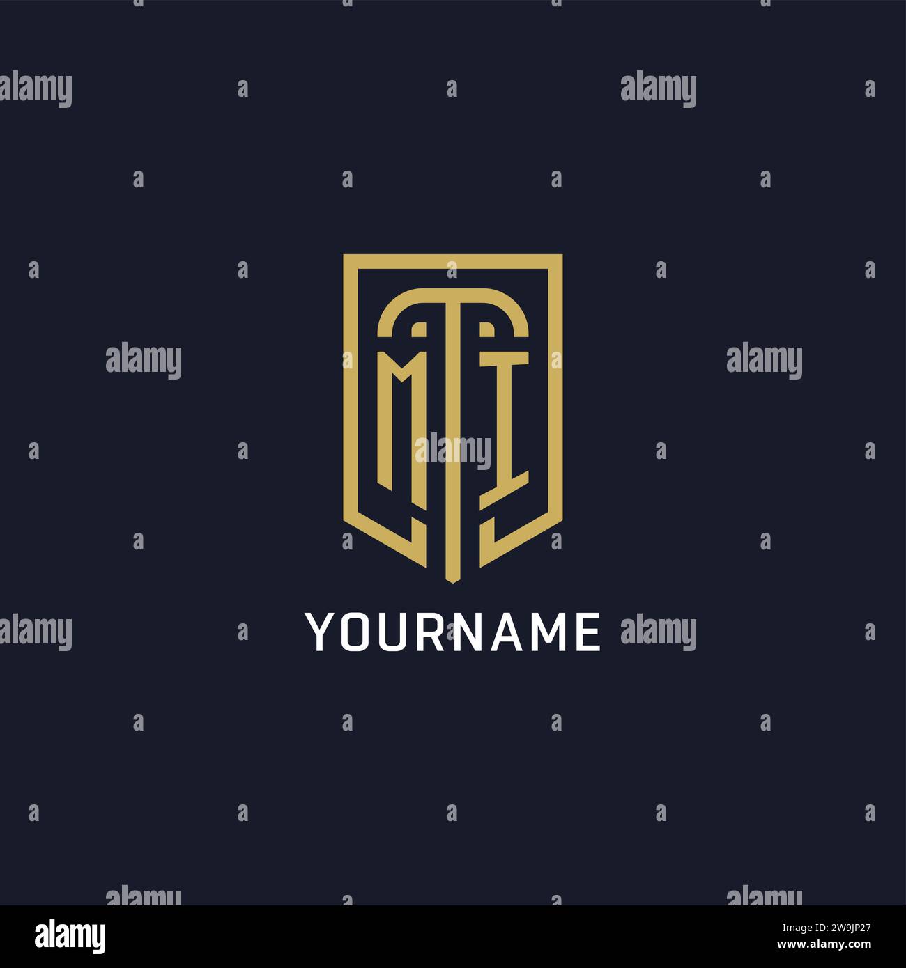 Initial MI shield logo luxury style, Creative company logo design ...
