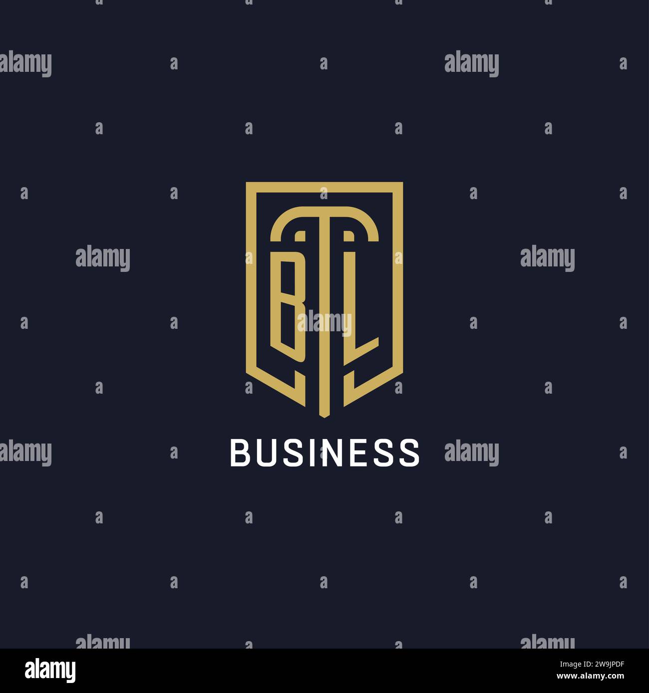 Initial BL shield logo luxury style, Creative company logo design vector graphic Stock Vector ...