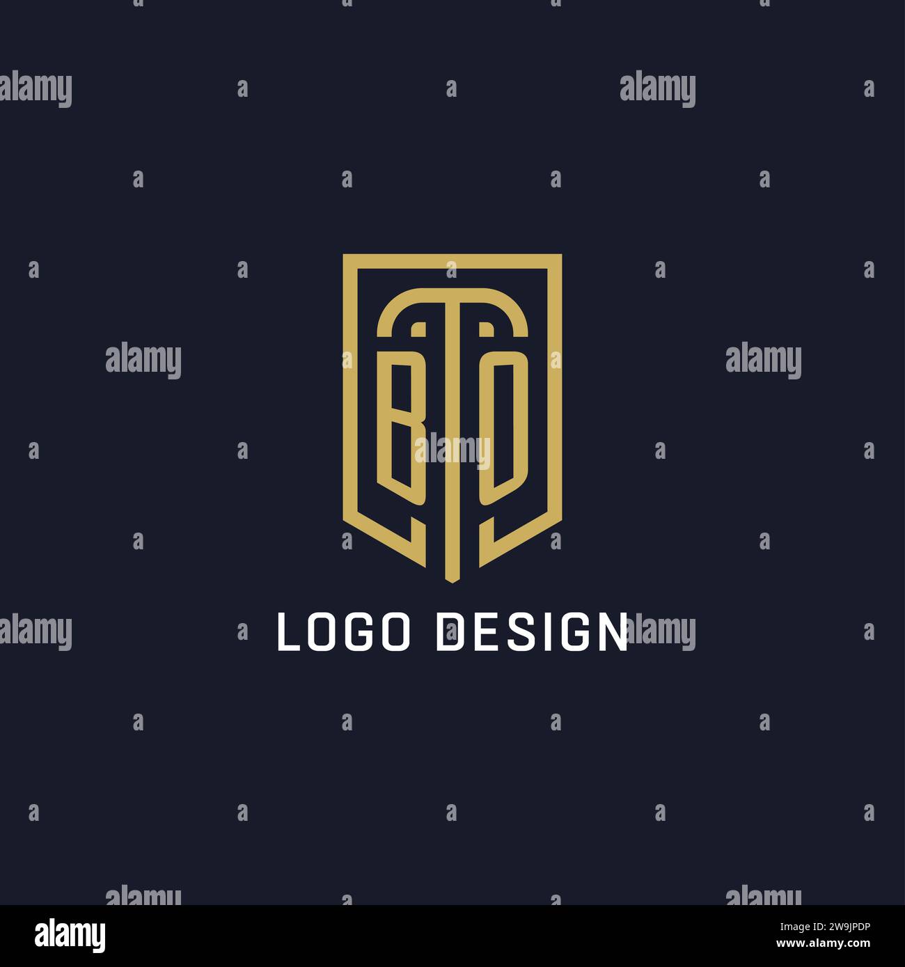 Initial BO shield logo luxury style, Creative company logo design ...