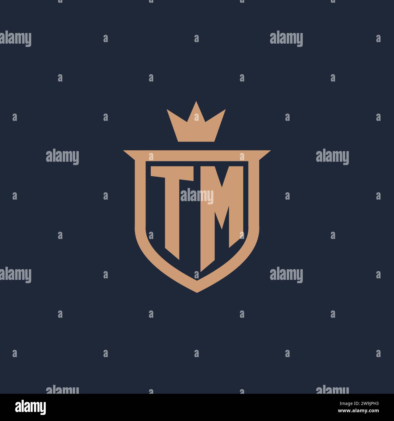 TM monogram initial logo with shield and crown style design ideas Stock Vector Image & Art - Alamy