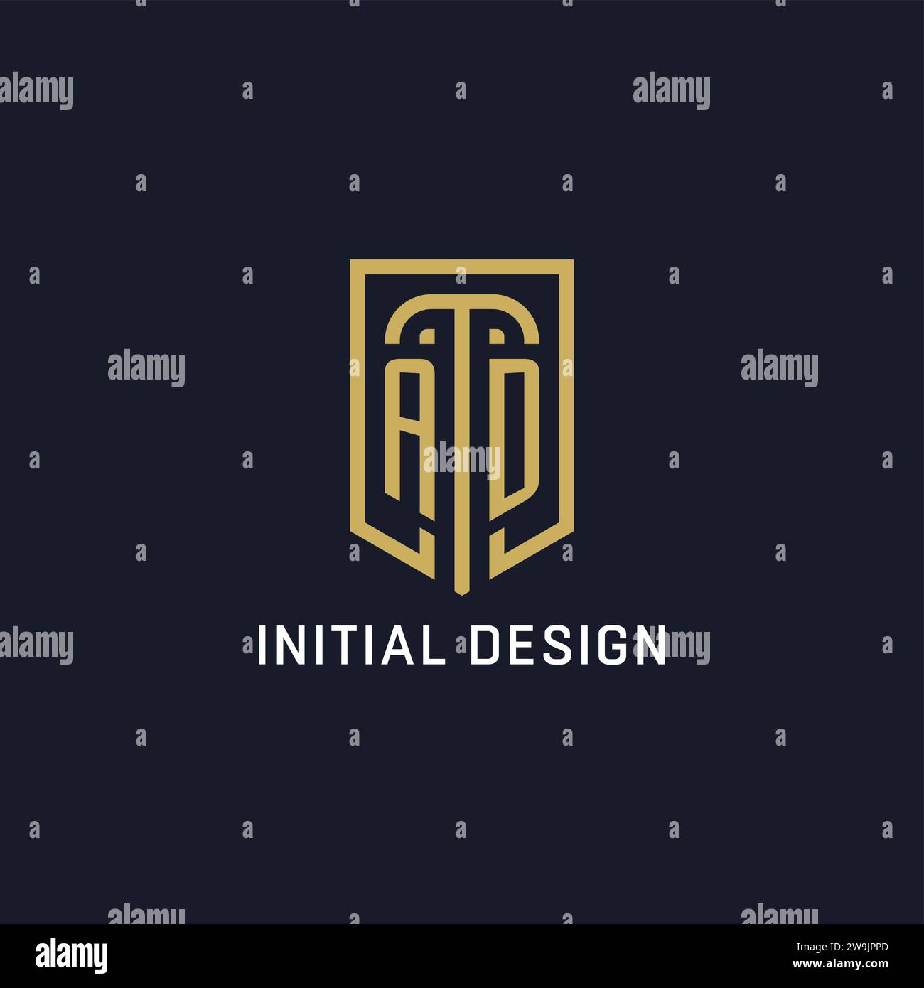 Initial AD shield logo luxury style, Creative company logo design ...