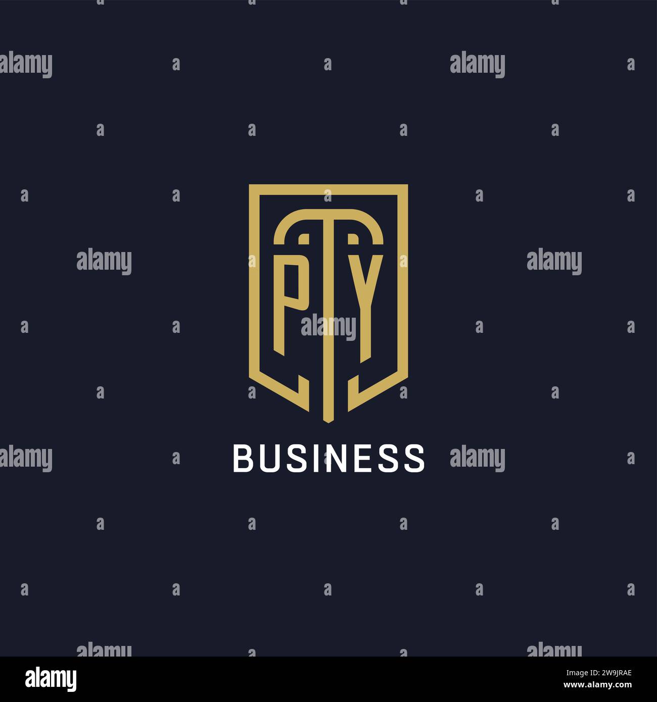 Initial PY shield logo luxury style, Creative company logo design vector graphic Stock Vector ...