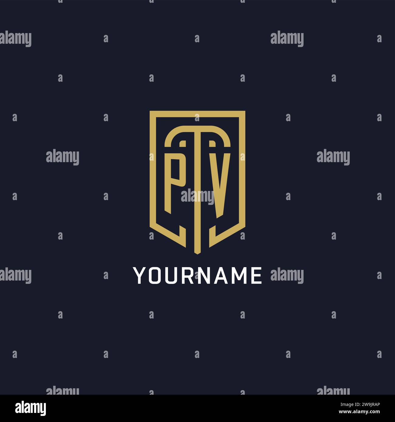 Initial PV shield logo luxury style, Creative company logo design ...