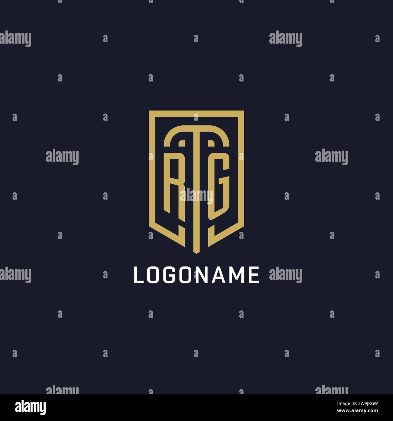 Initial RG shield logo luxury style, Creative company logo design ...