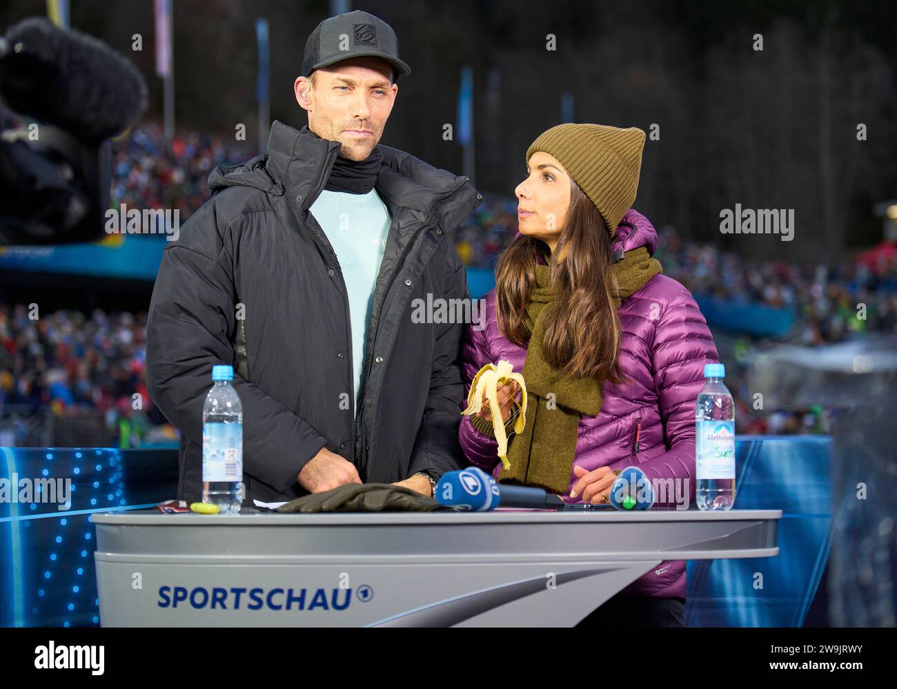 Lea Wagner, sport presenter ARD Sport Moderatorin, Sven Hannawald ...