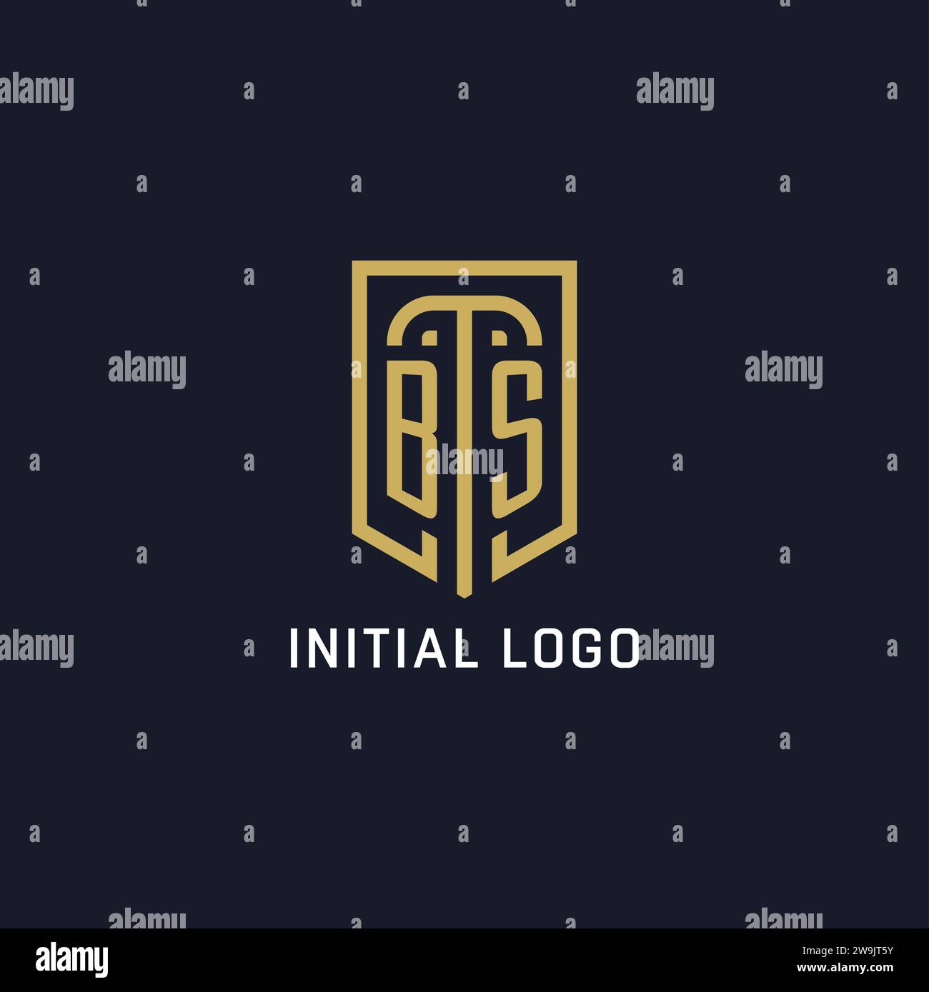 Initial BS shield logo luxury style, Creative company logo design ...