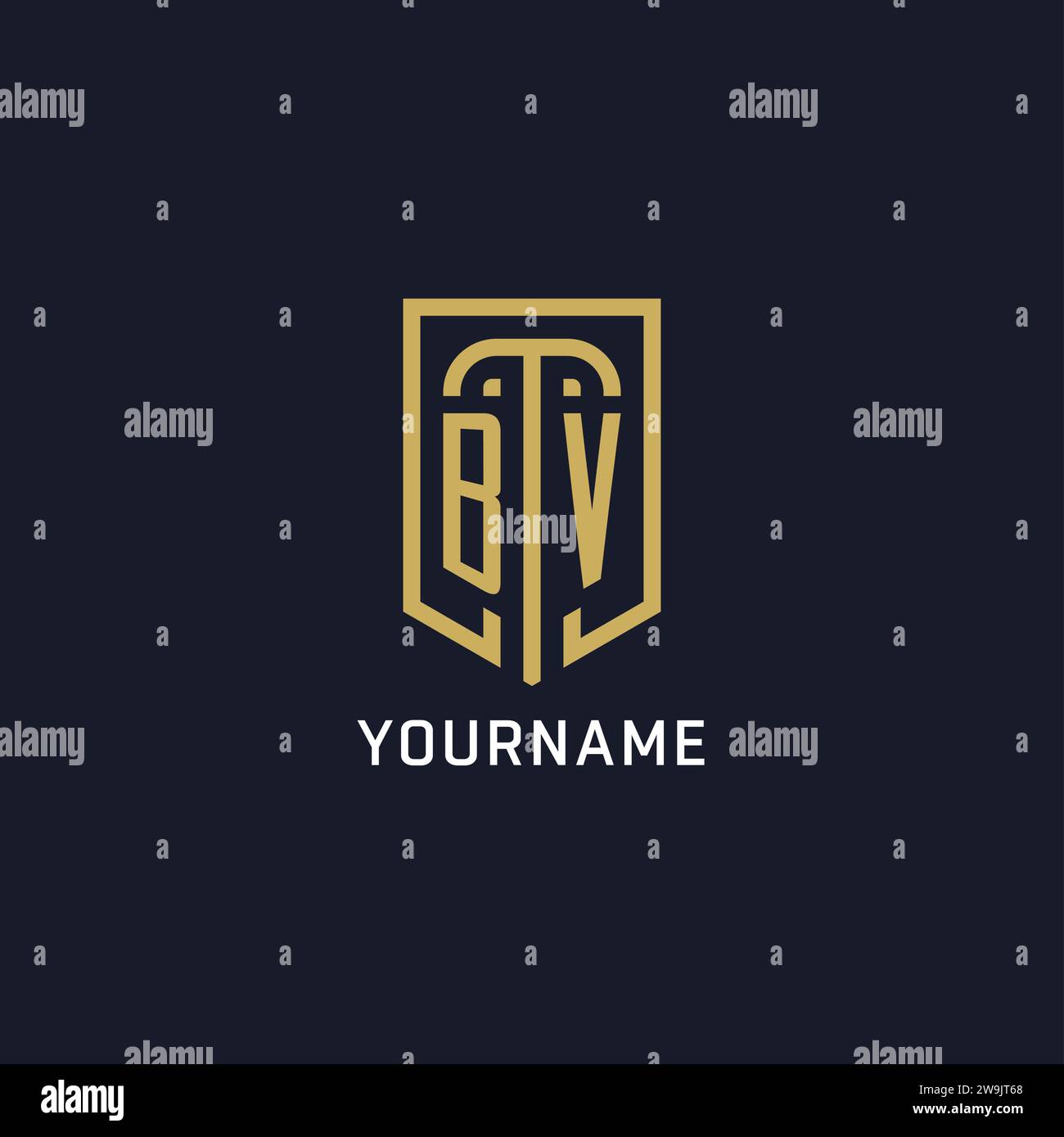Initial BV shield logo luxury style, Creative company logo design ...
