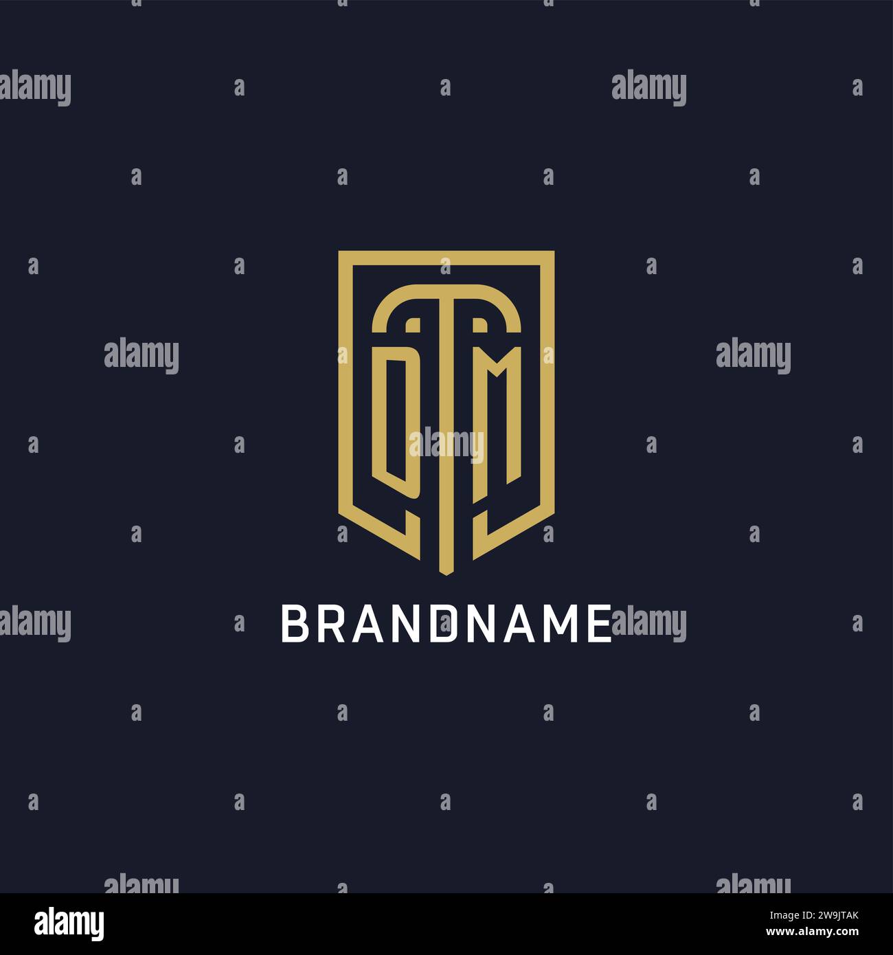 Initial DM shield logo luxury style, Creative company logo design ...