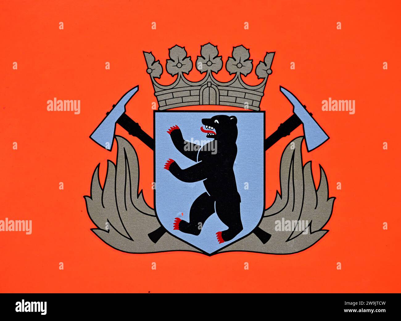 Berlin, Germany. 28th Dec, 2023. The Berlin Fire Brigade logo with the ...