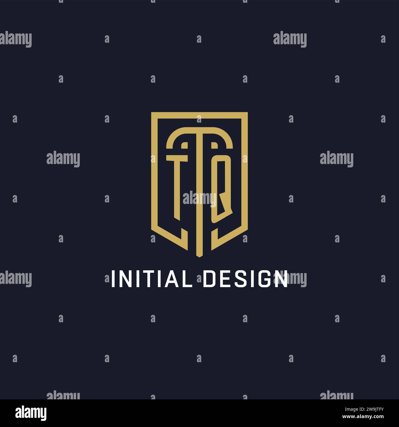 Initial TQ shield logo luxury style, Creative company logo design vector graphic Stock Vector ...