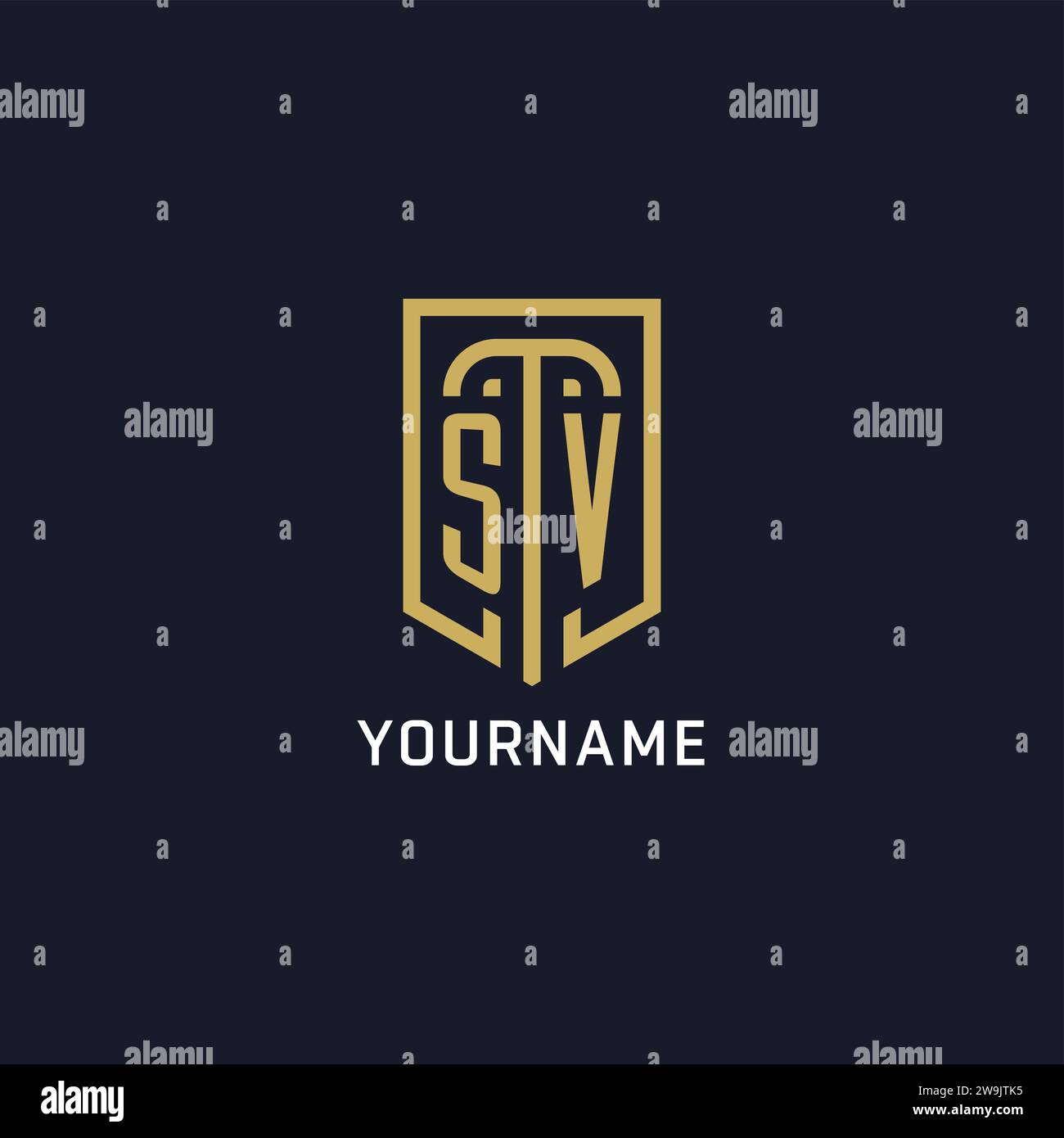 Initial SV shield logo luxury style, Creative company logo design ...