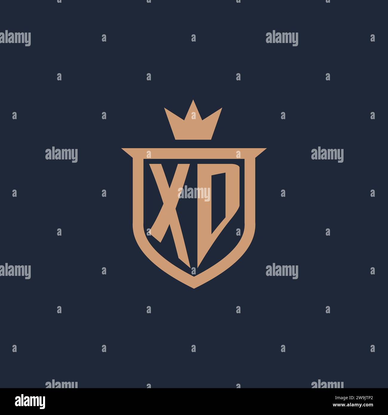 XD monogram initial logo with shield and crown style design ideas Stock Vector Image & Art - Alamy