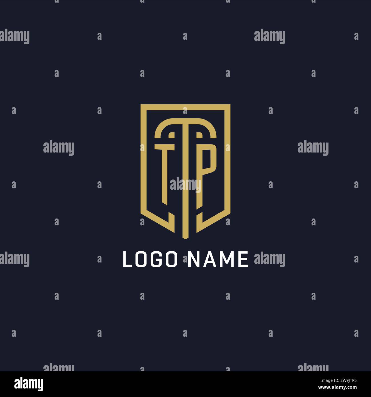 Initial TP shield logo luxury style, Creative company logo design ...