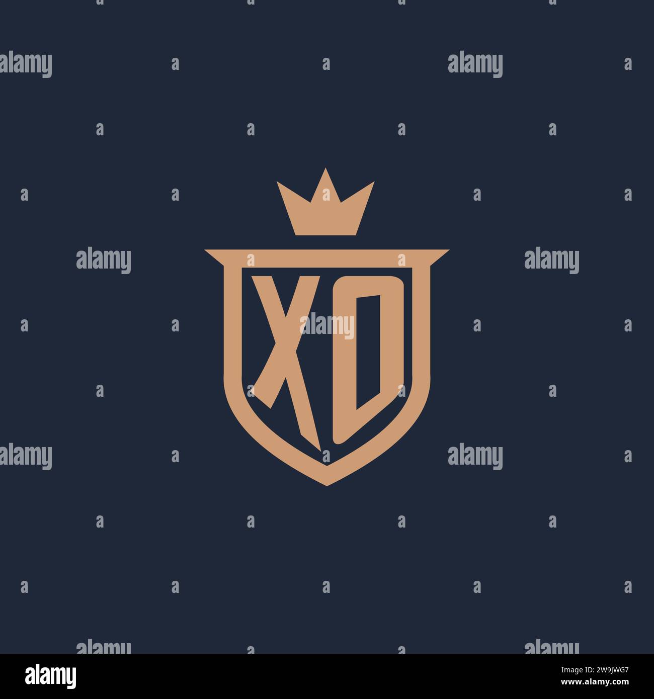 XO monogram initial logo with shield and crown style design ideas Stock Vector Image & Art - Alamy