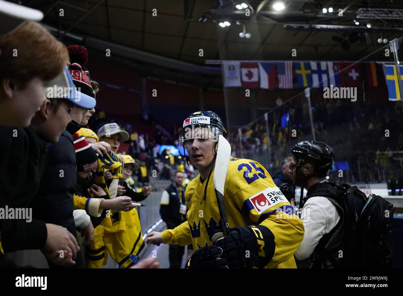 GOTHENBURG, SWEDEN 20231228Sweden's Otto Stenberg after the IIHF World ...