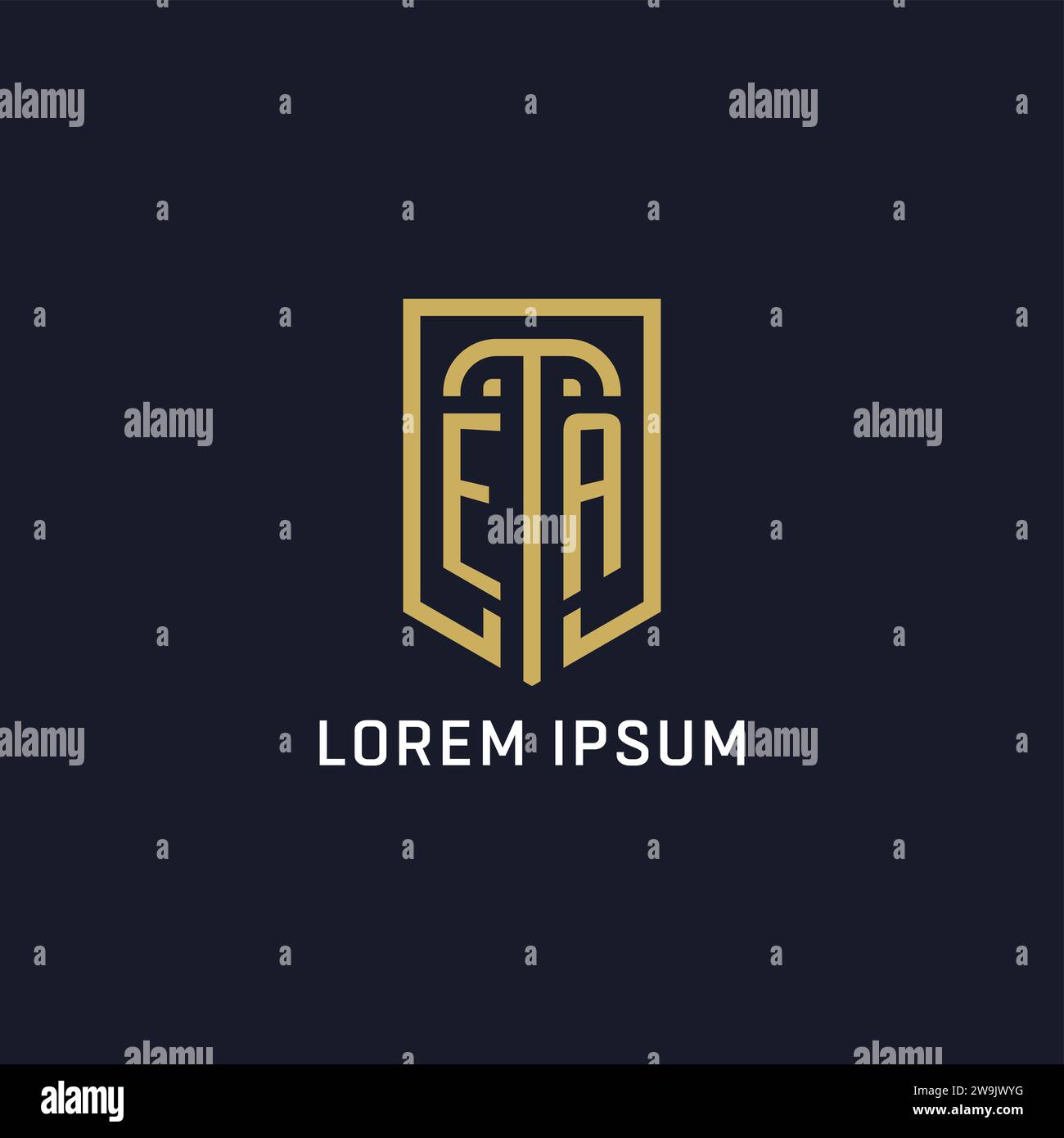 Initial EA shield logo luxury style, Creative company logo design ...