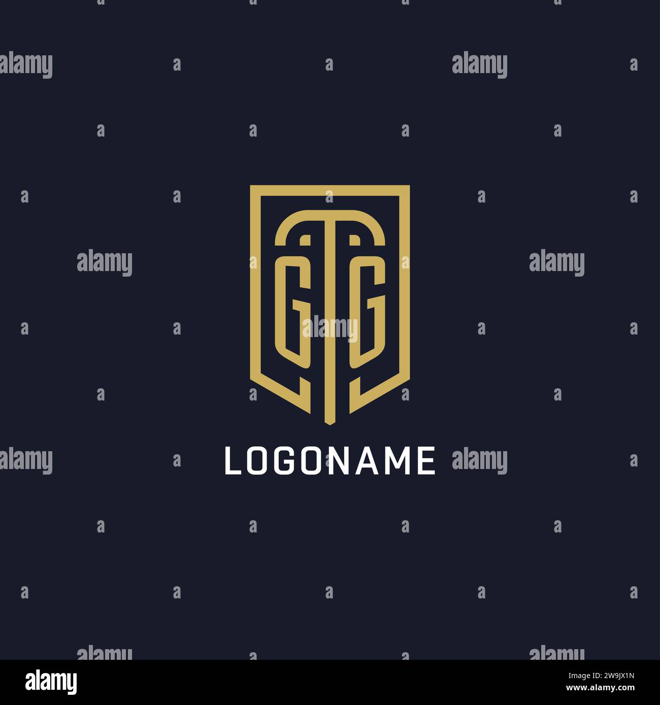 Initial GG shield logo luxury style, Creative company logo design ...