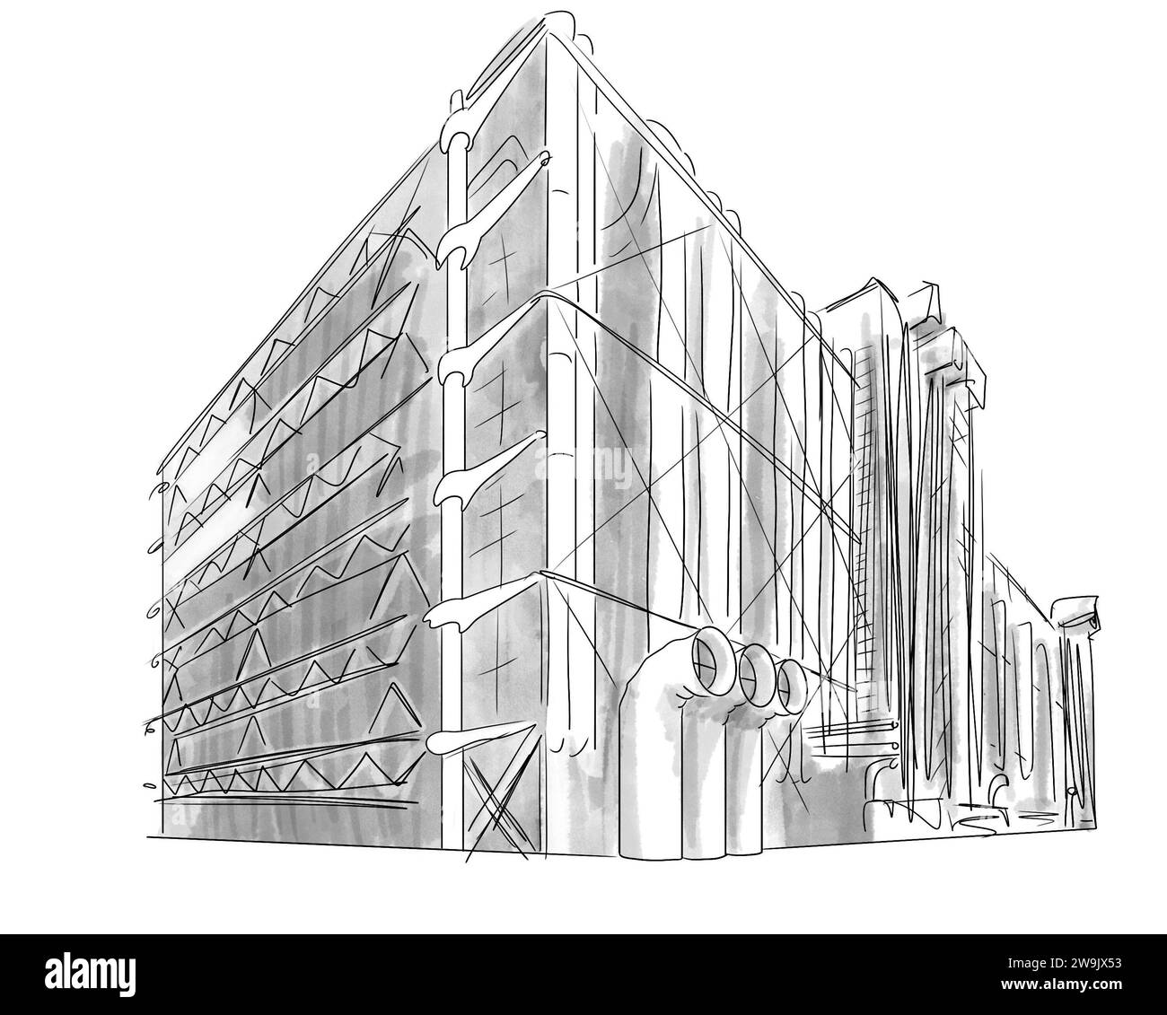 Pompidou Center Sketch Centre Pompidou Metz By Shigeru Ban Architects