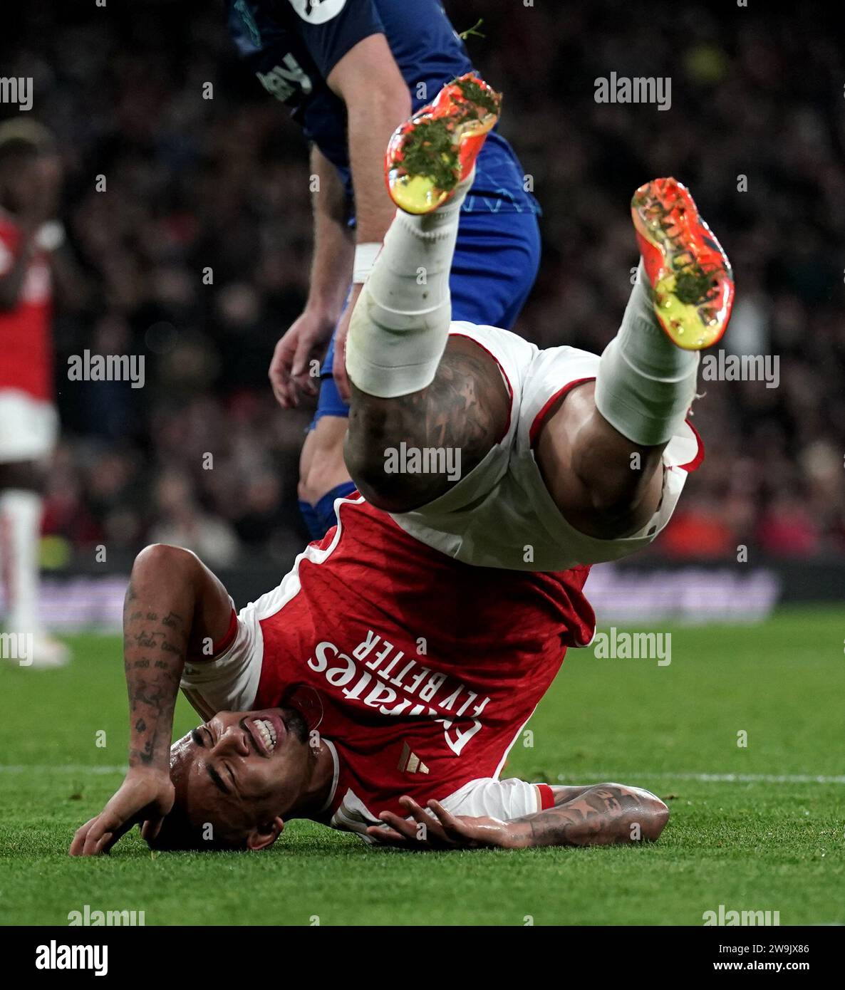 Arsenal's Gabriel Jesus reacts during the Premier League match at the ...