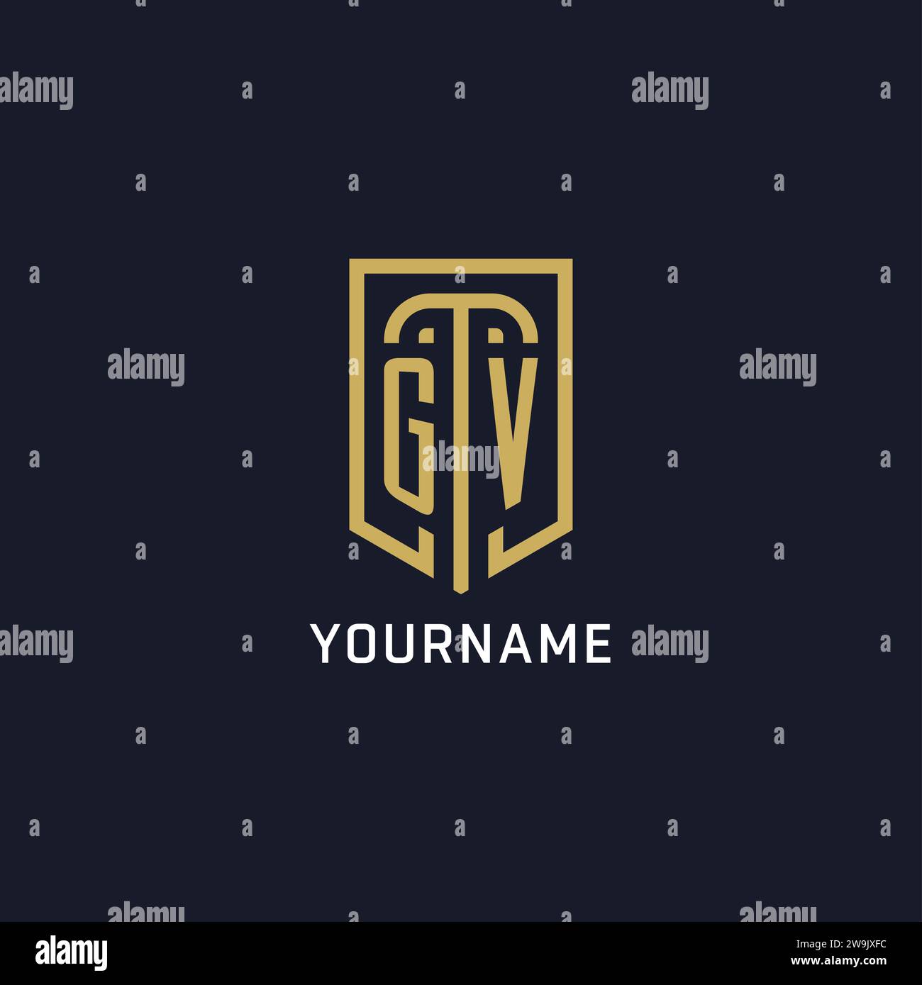 Initial GV shield logo luxury style, Creative company logo design ...