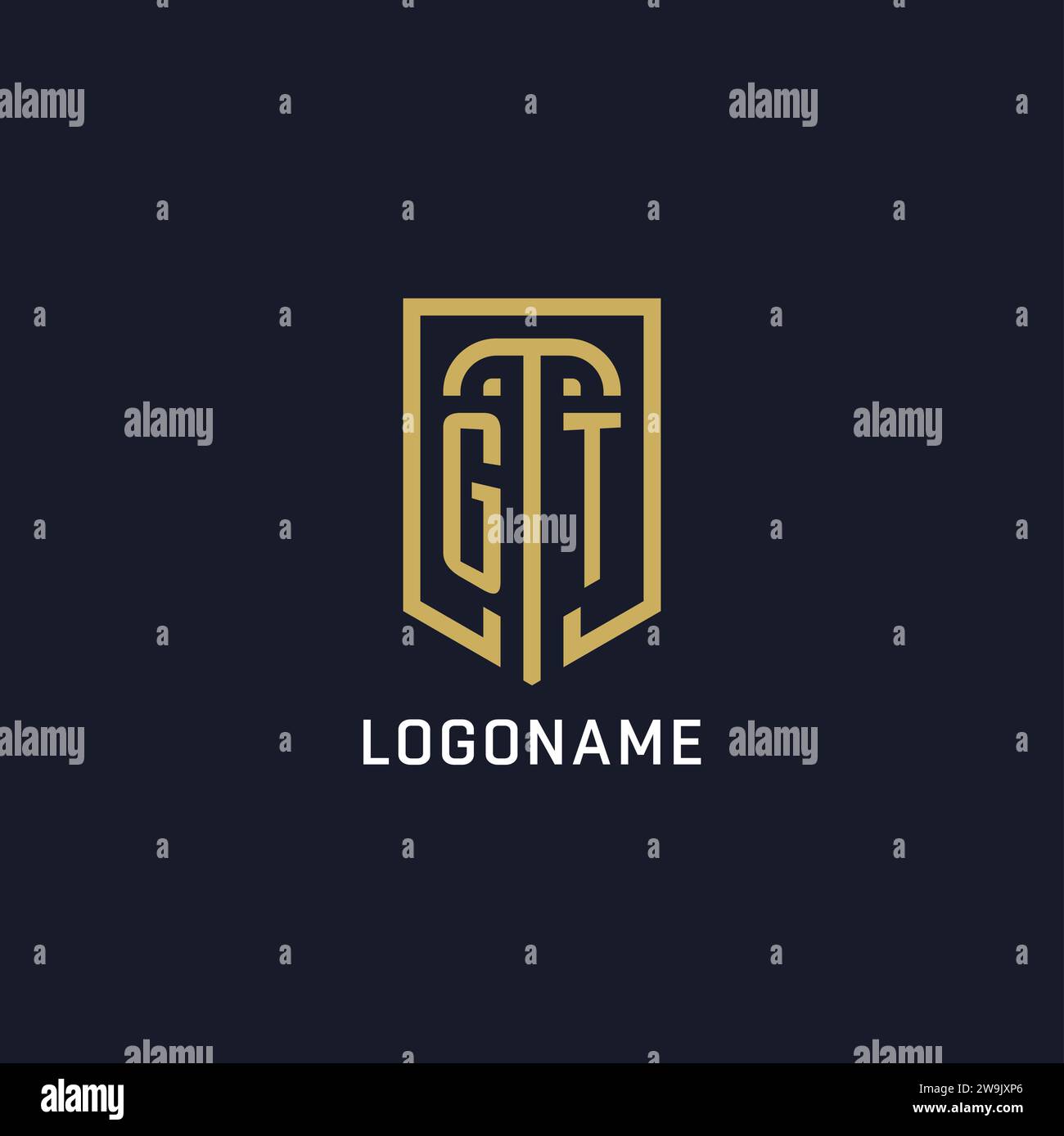 Initial GT shield logo luxury style, Creative company logo design ...