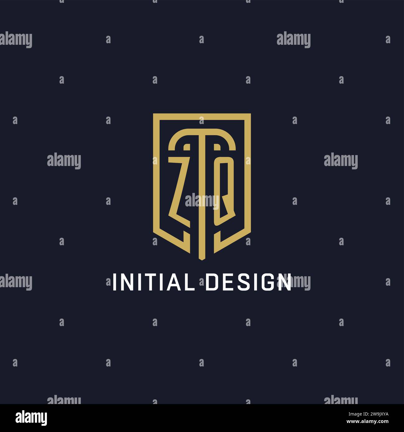 Initial ZQ shield logo luxury style, Creative company logo design ...