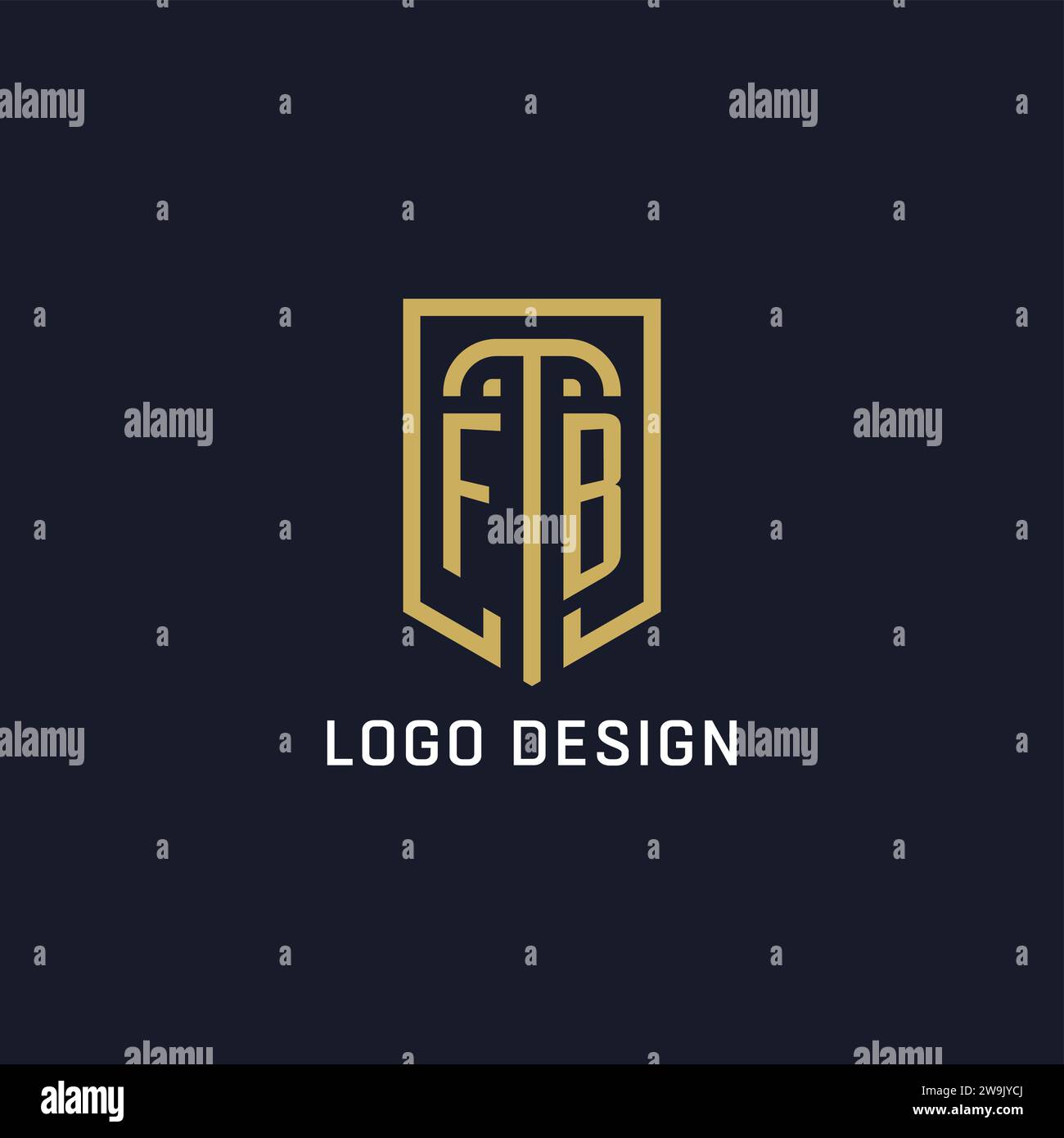 Initial FB shield logo luxury style, Creative company logo design ...