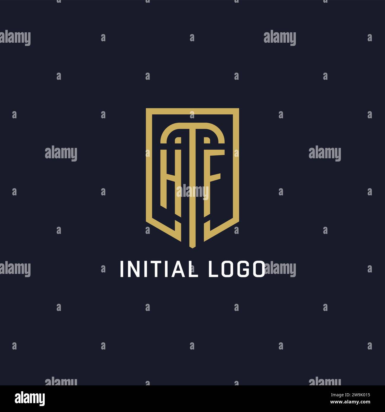 Initial HF shield logo luxury style, Creative company logo design ...
