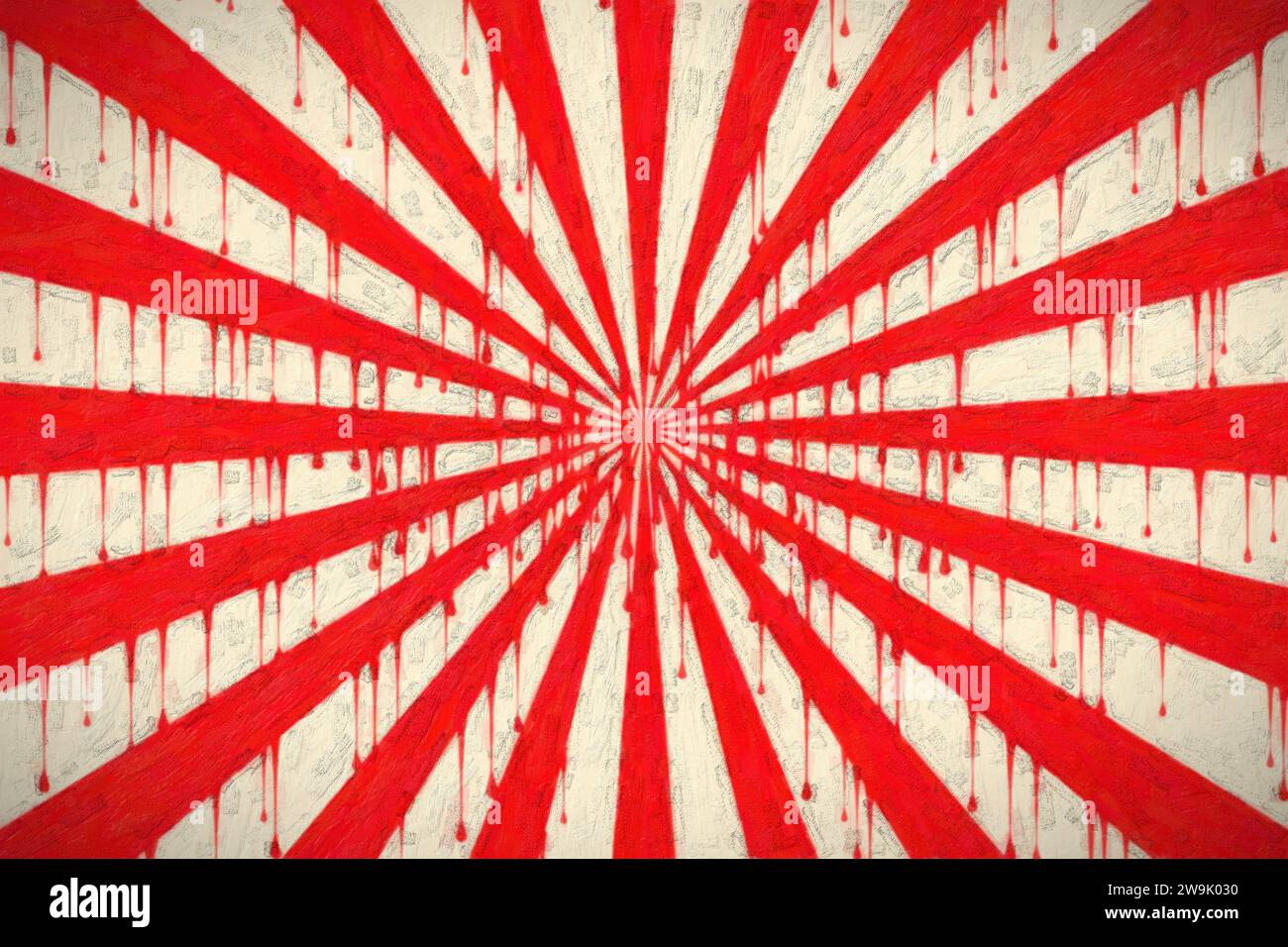 Flag of Japan. Japanese sun pattern. Painted red-white sunrise ...