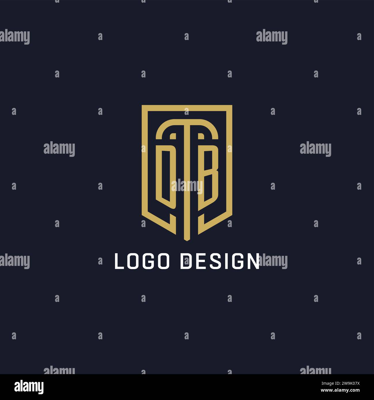 Initial DB shield logo luxury style, Creative company logo design ...